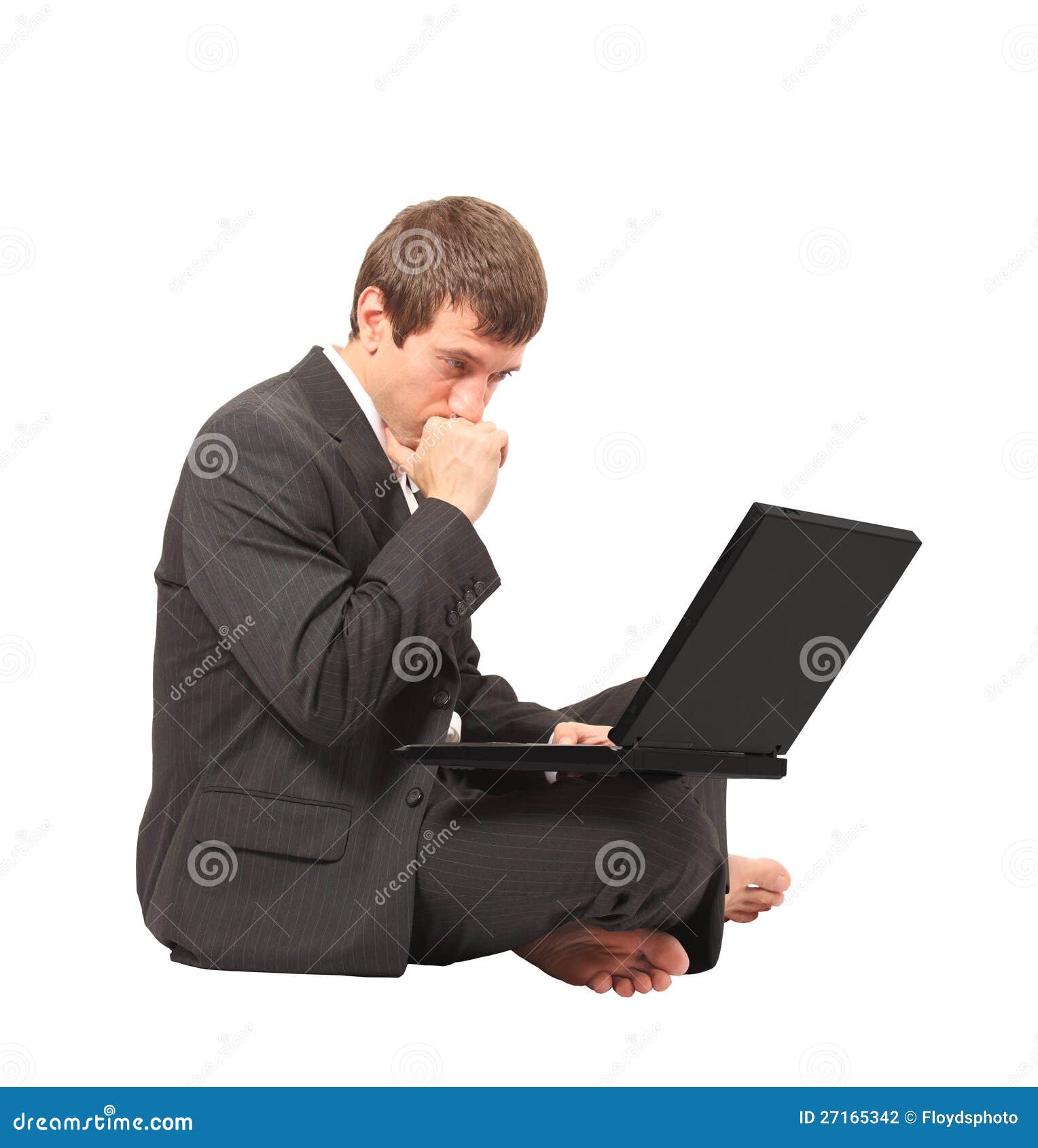 Undecided businessman stock photo. Image of compute, focusing - 27165342