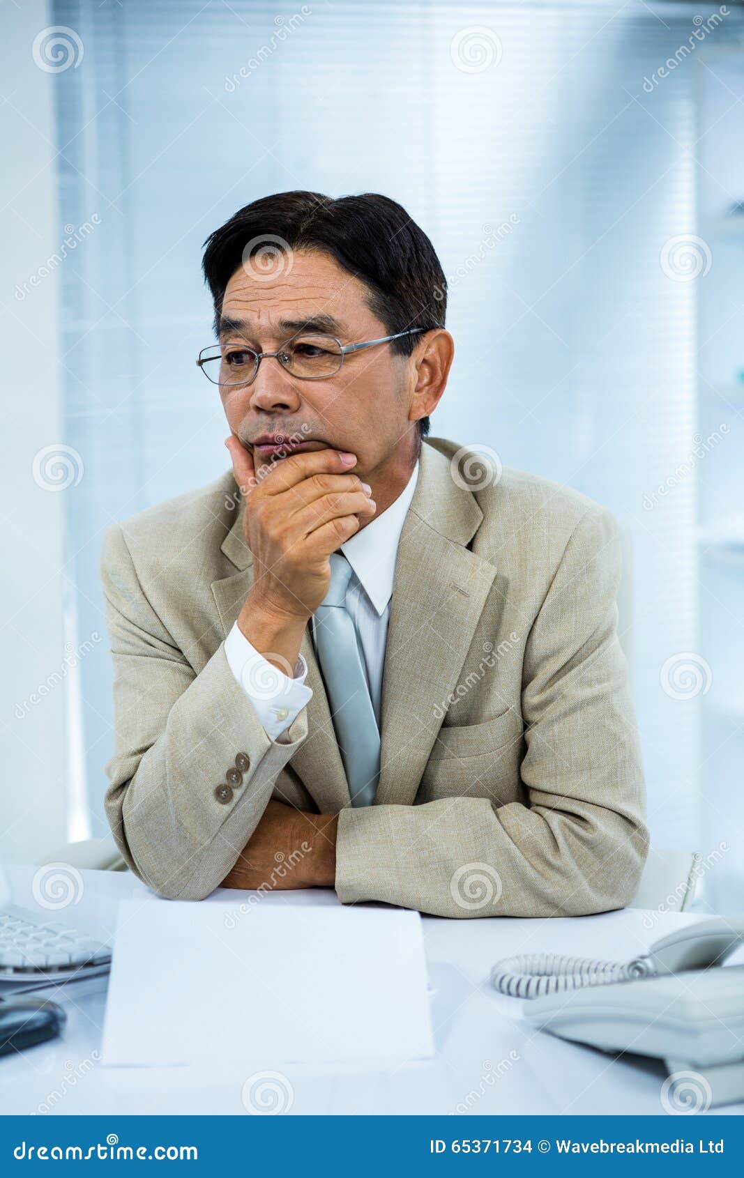 Undecided Businessman at His Computer Stock Photo - Image of ...