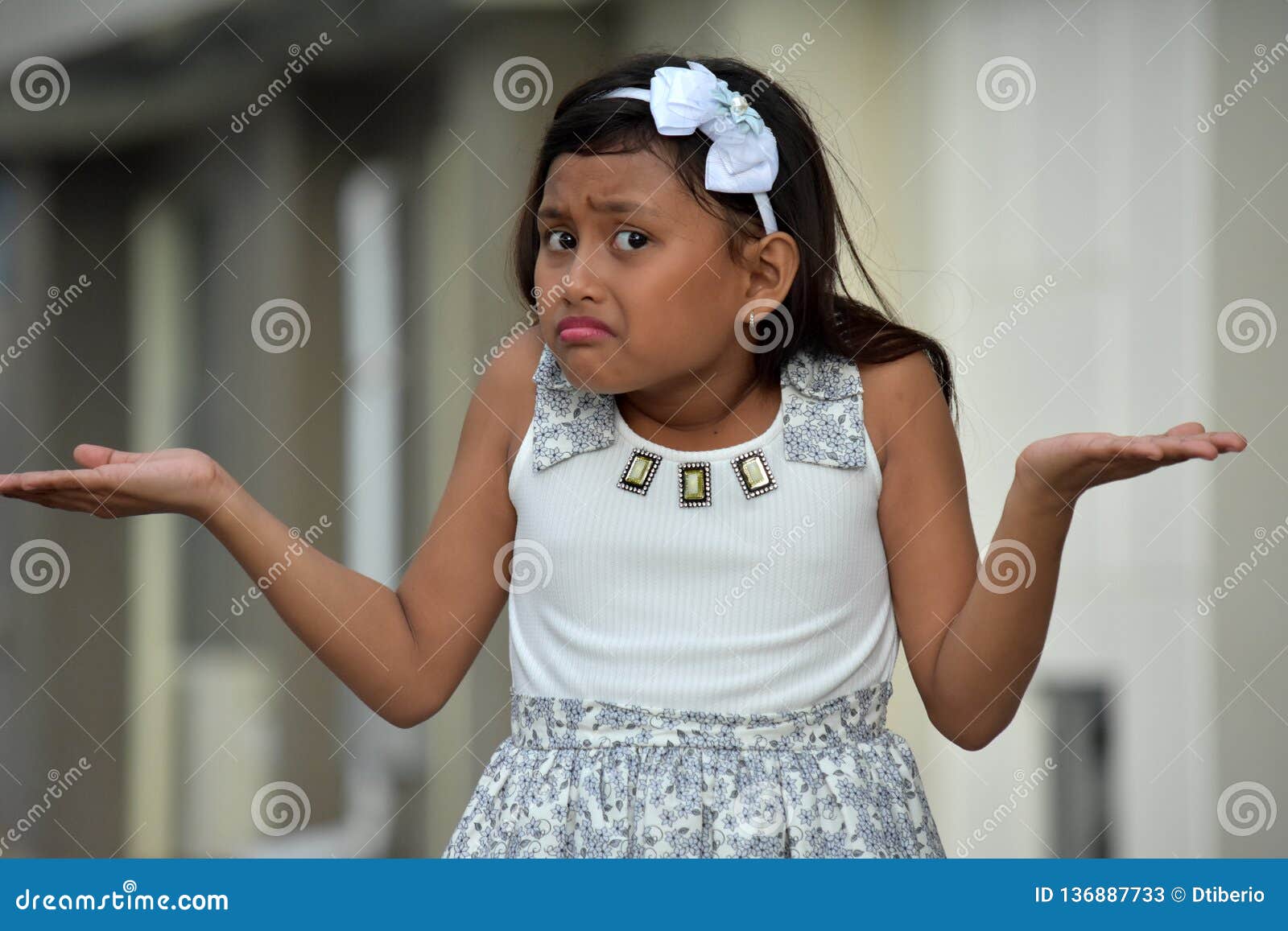 An Undecided Girl Child stock image. Image of beautiful - 136887733