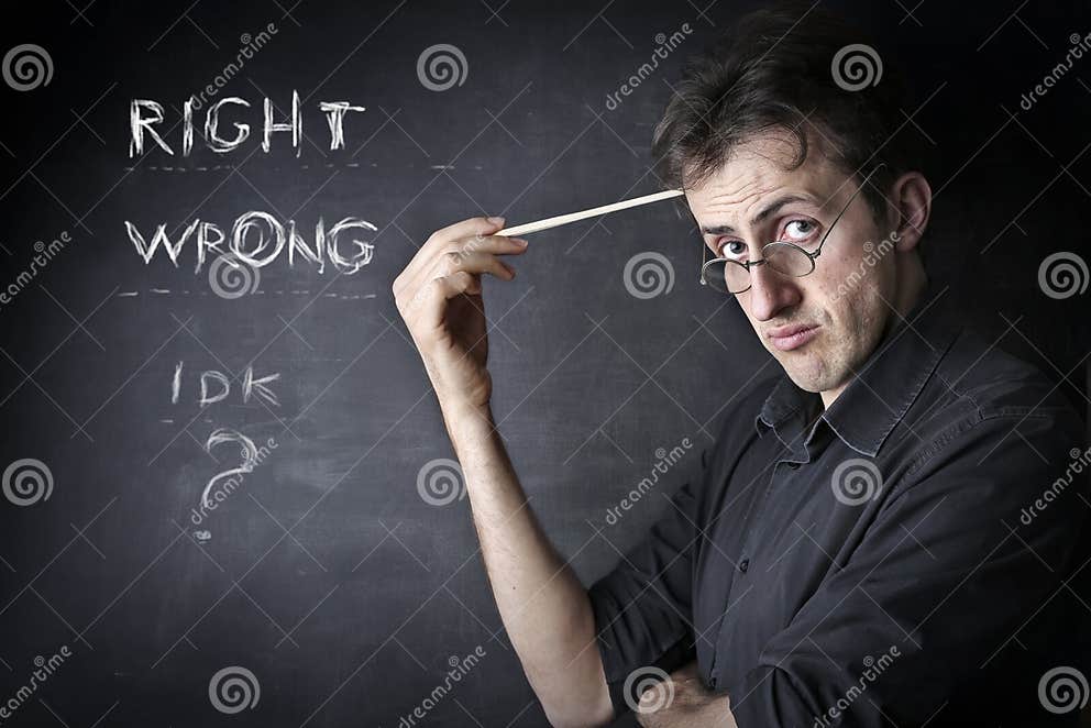 Undecided man stock photo. Image of right, choose, teacher - 63595662