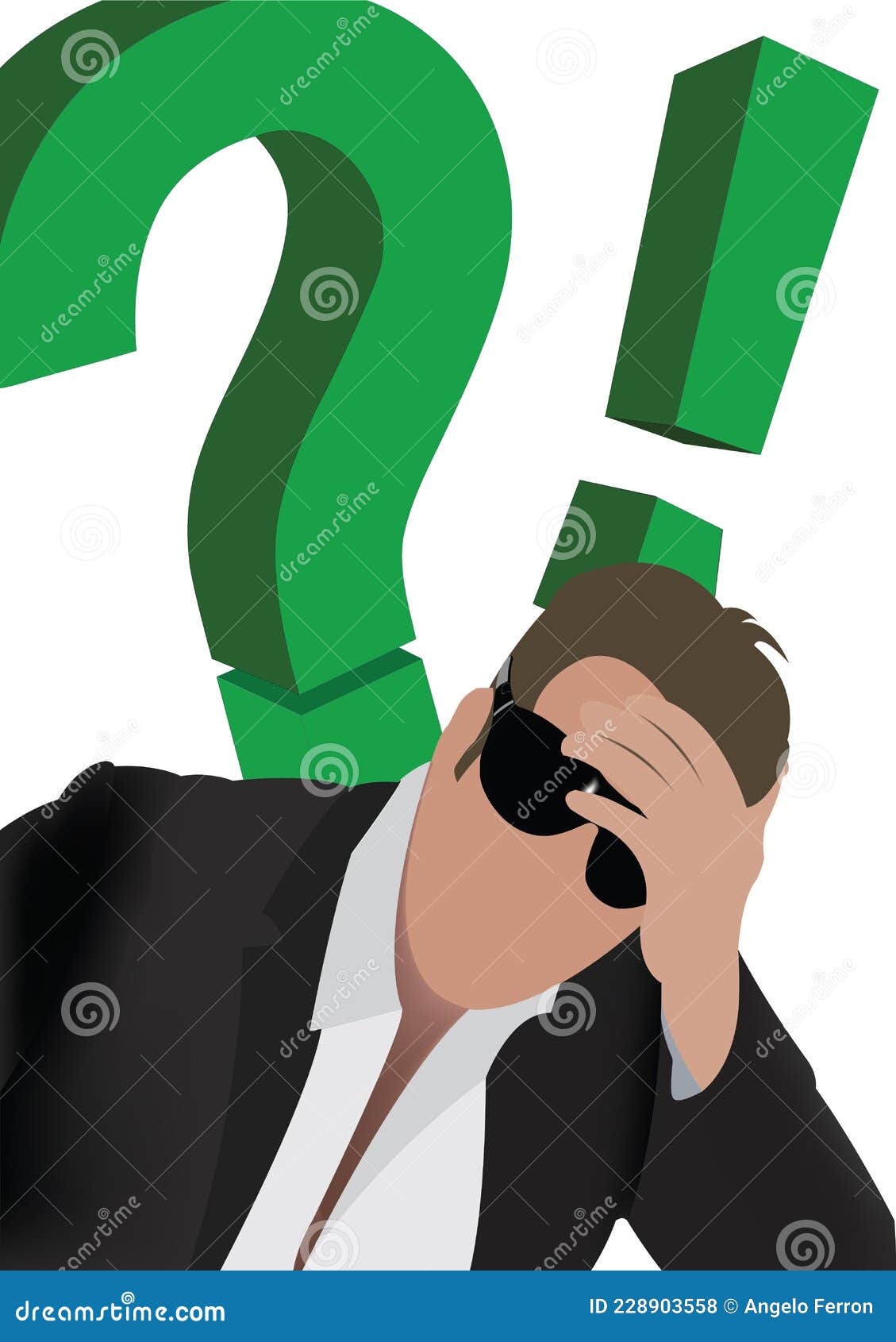 Undecided Person Thinks about What To Do Do Stock Vector - Illustration ...