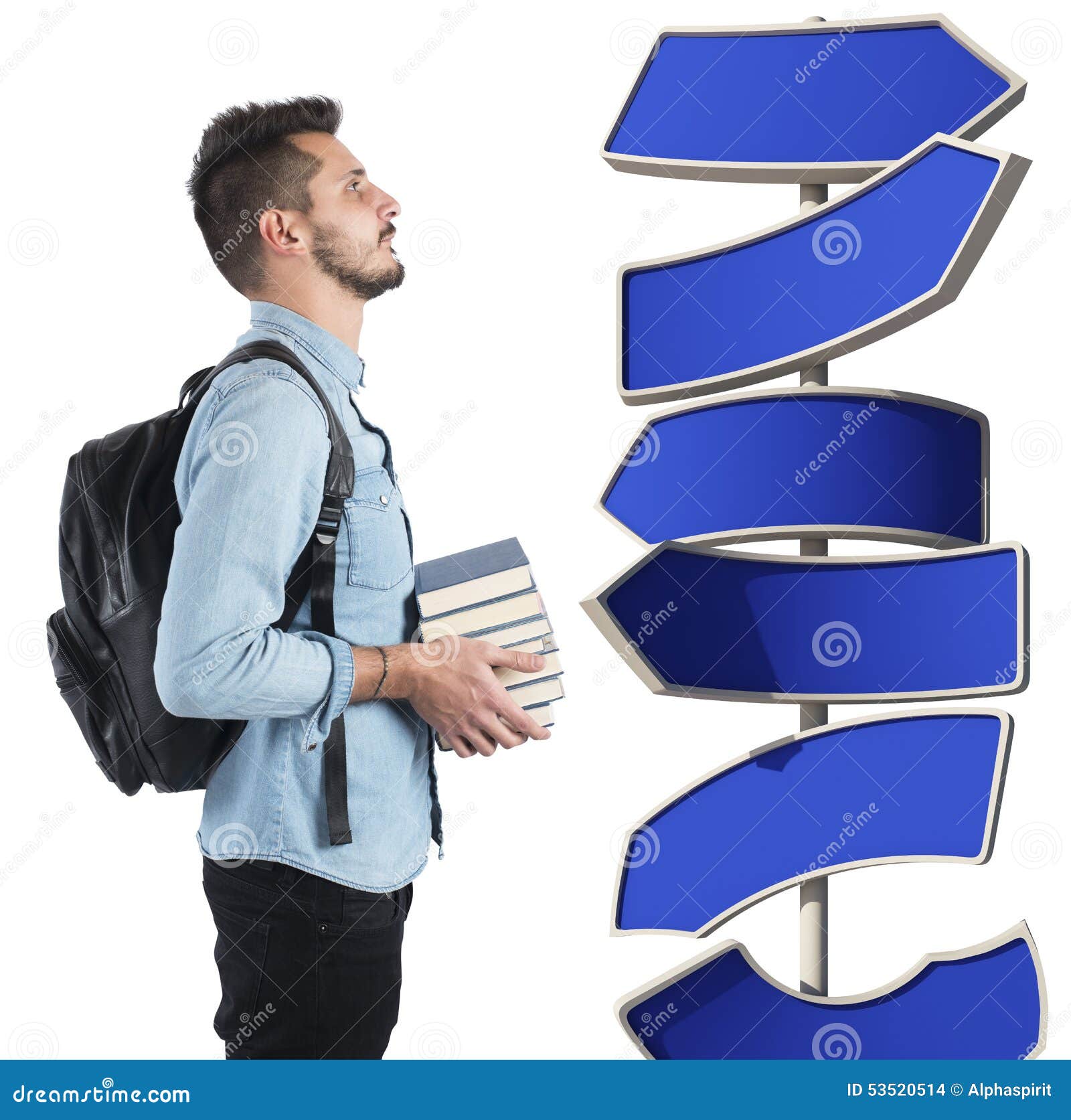 Undecided student stock photo. Image of indecisive, literature - 53520514