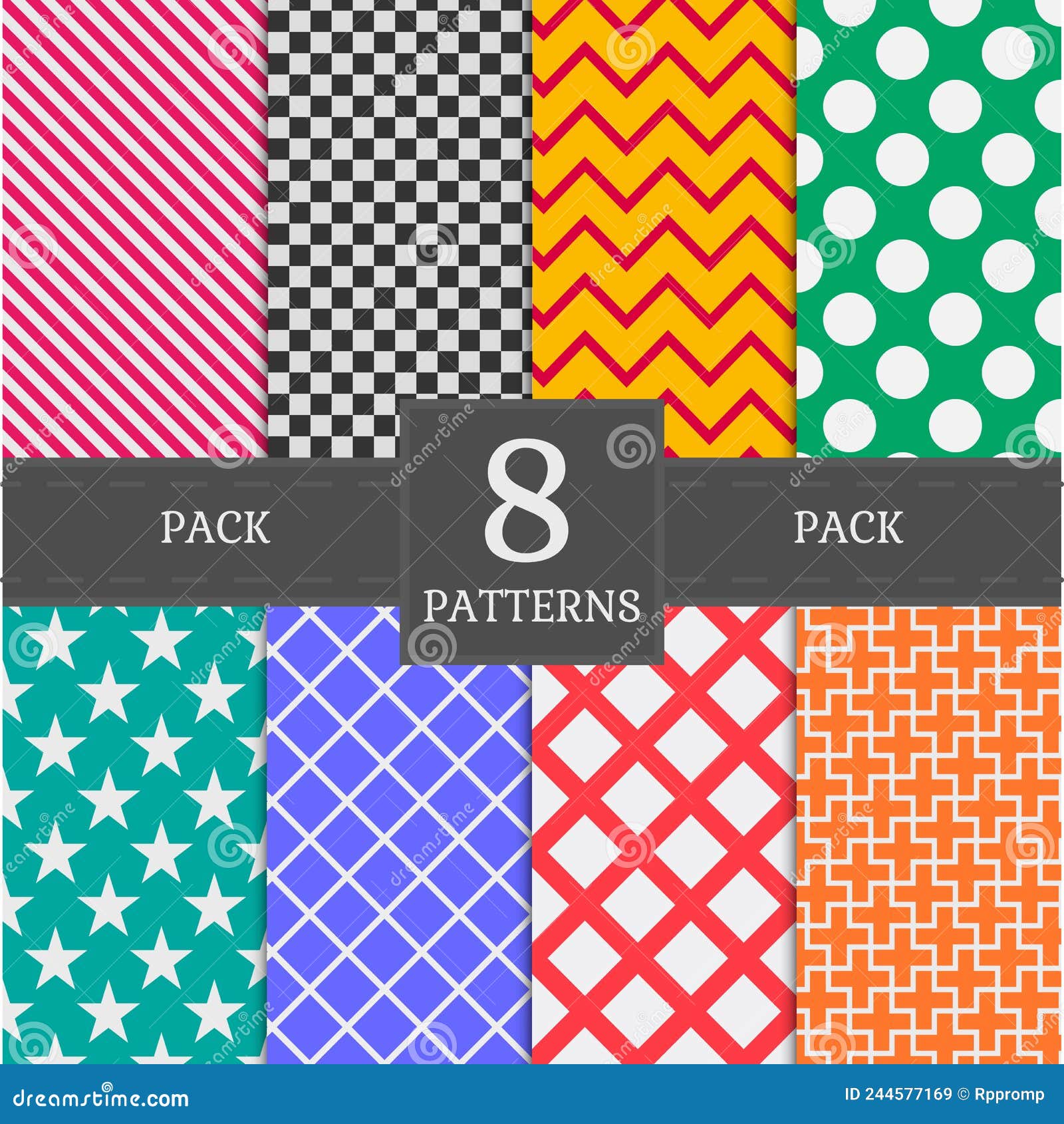 Pack Patterns stock vector. Illustration of vector, textile - 244577169