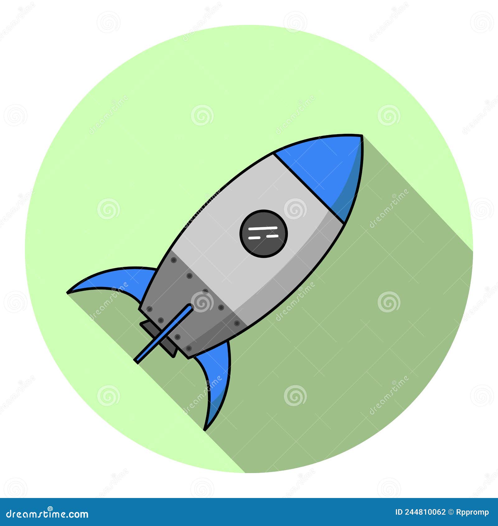 Rocket Flat Icon stock vector. Illustration of symbol - 244810062