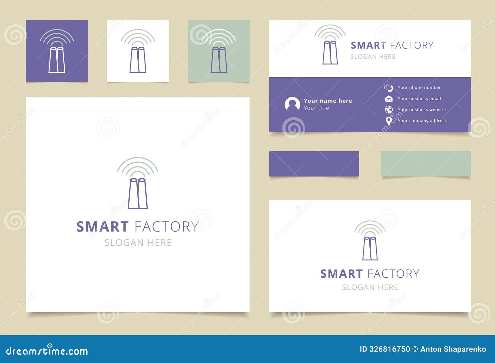 Smart Factory Logo Template Featuring a Wifi Signal Stock Vector ...