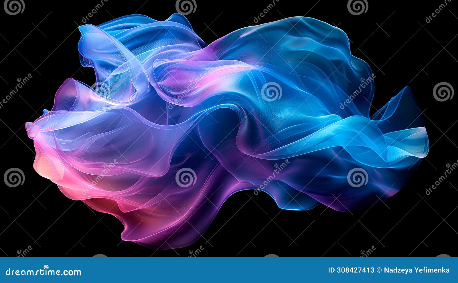 Translucent Waves of Blue and Pink in an Abstract Dance. Transparent ...