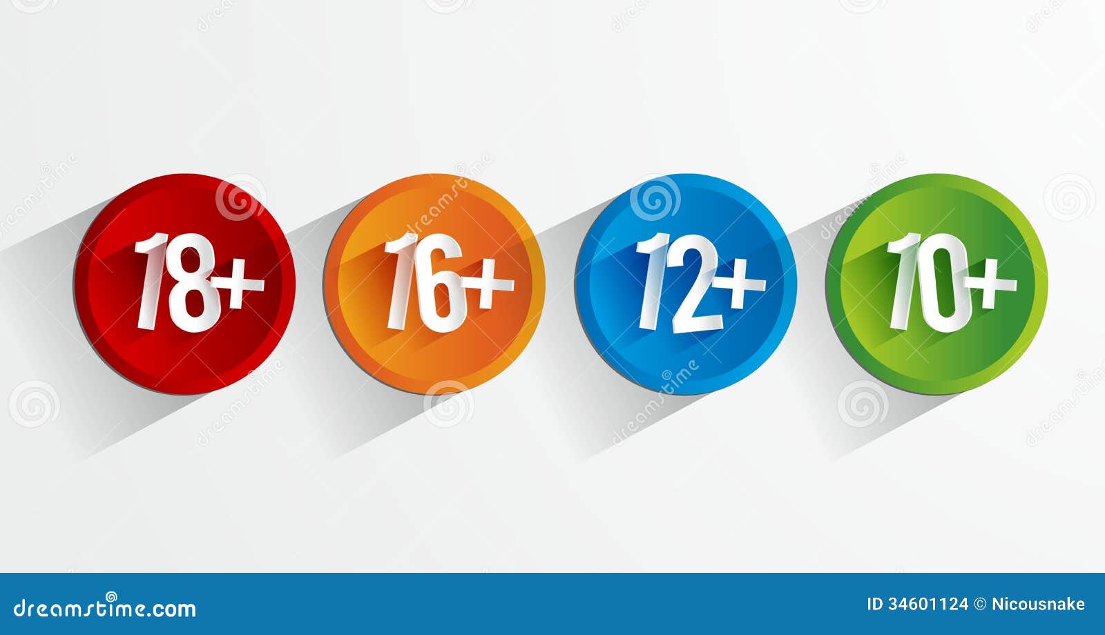 Under Age Restriction Buttons Stock Vector - Illustration of allowed ...