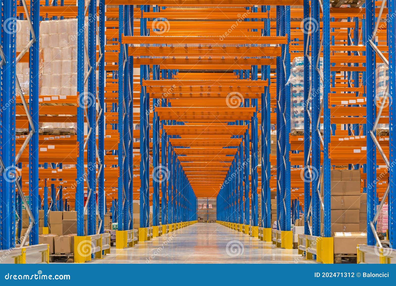 Under Aisle Corridor Warehouse Stock Photo - Image of indoor, logistics ...