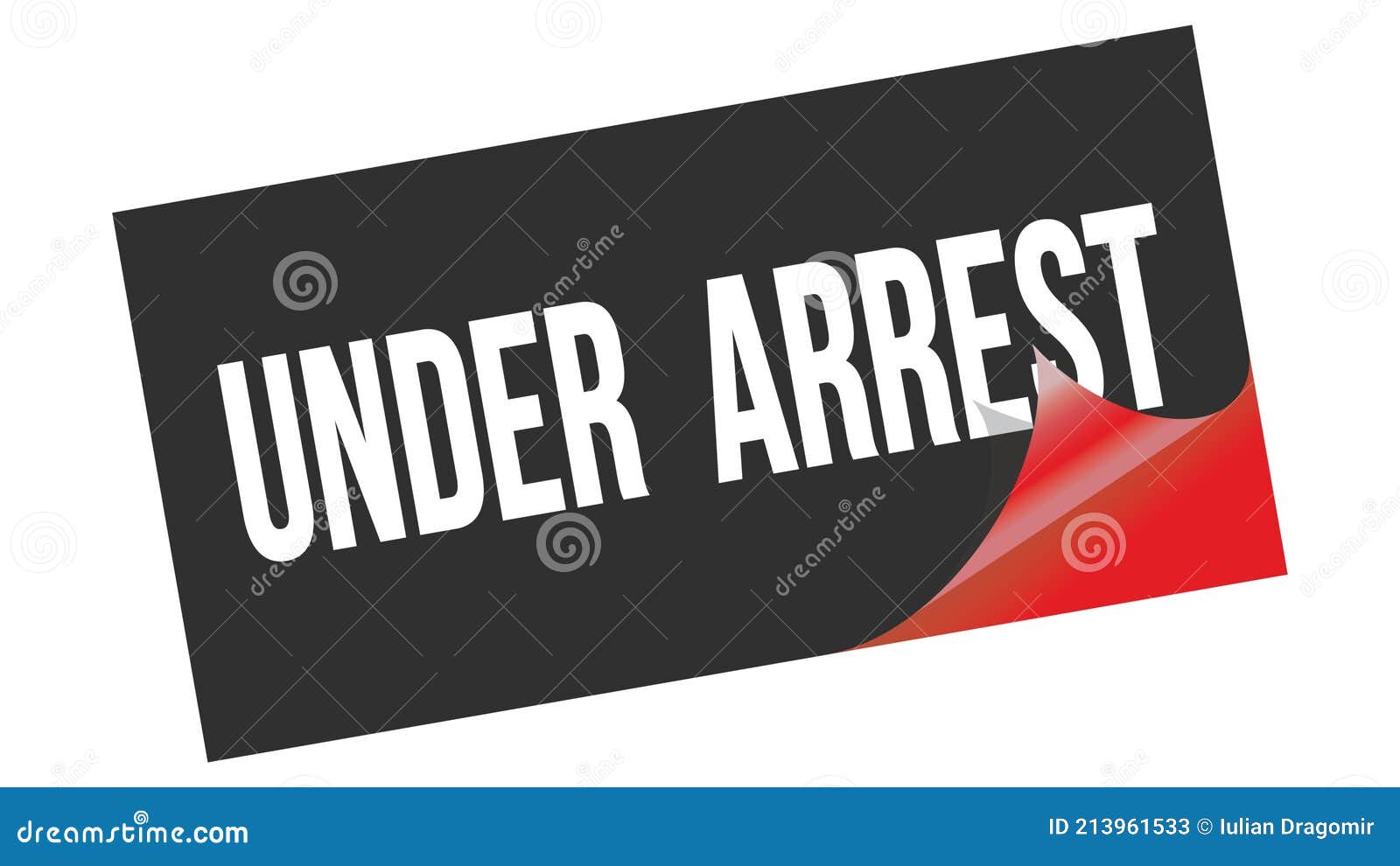 UNDER ARREST Text on Black Red Sticker Stamp Stock Illustration ...