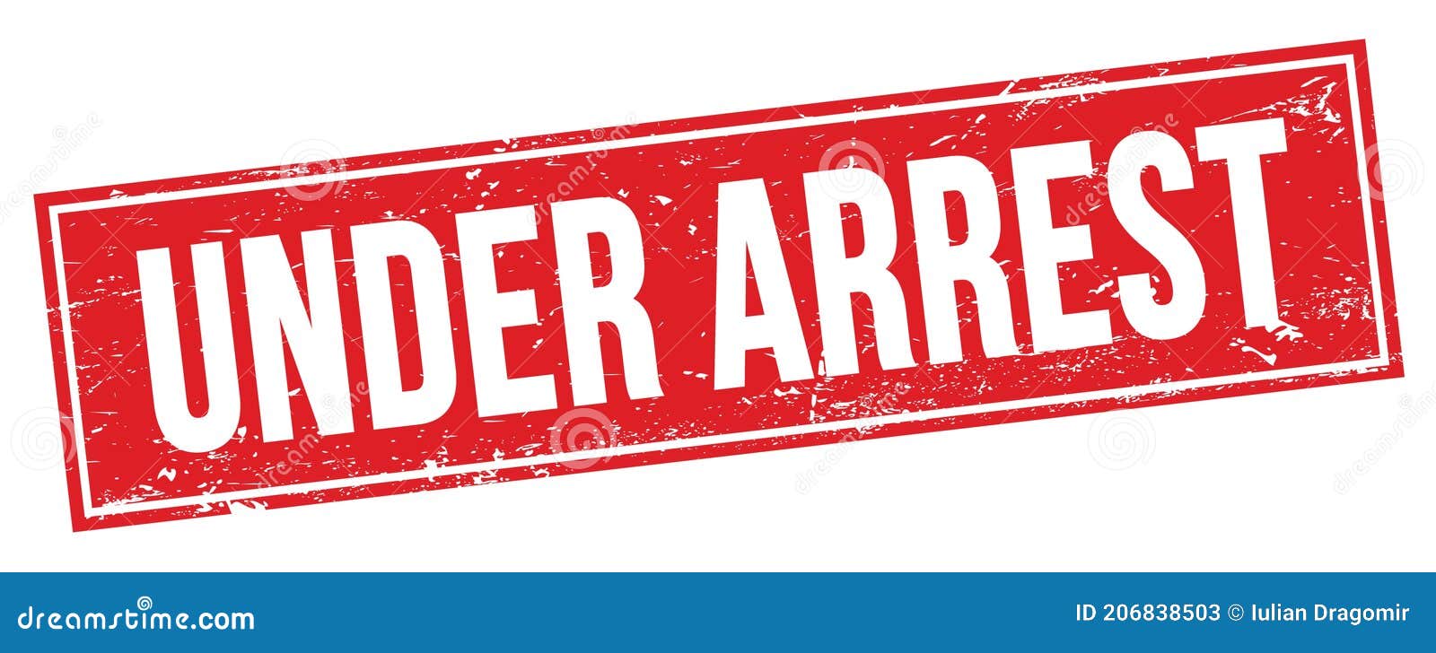 UNDER ARREST Text on Red Grungy Rectangle Stamp Stock Illustration ...