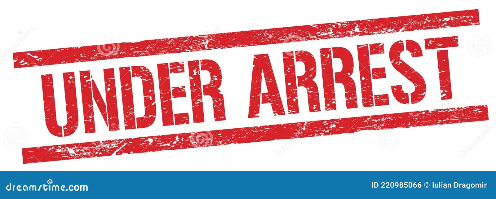 UNDER ARREST Text on Red Grungy Rectangle Stamp Stock Illustration ...