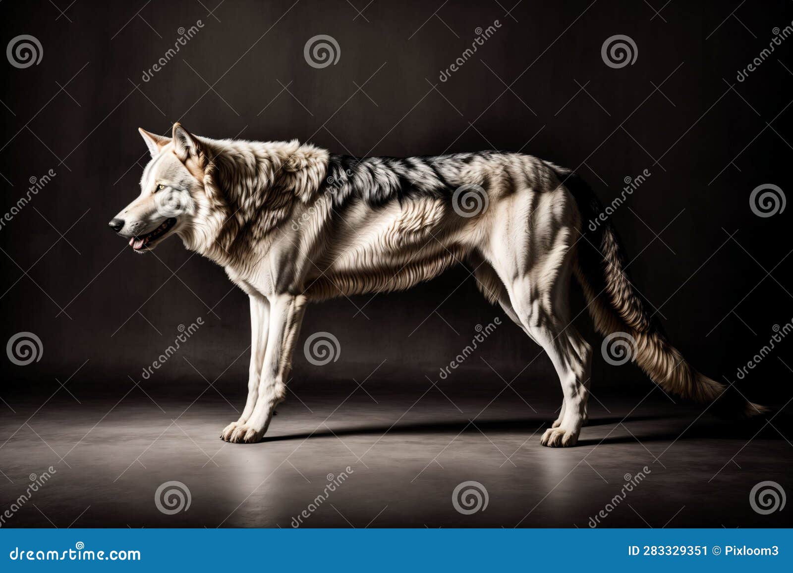 Under an Artist S Touch a Spectral Wolf Emerges on Canvas Stock ...