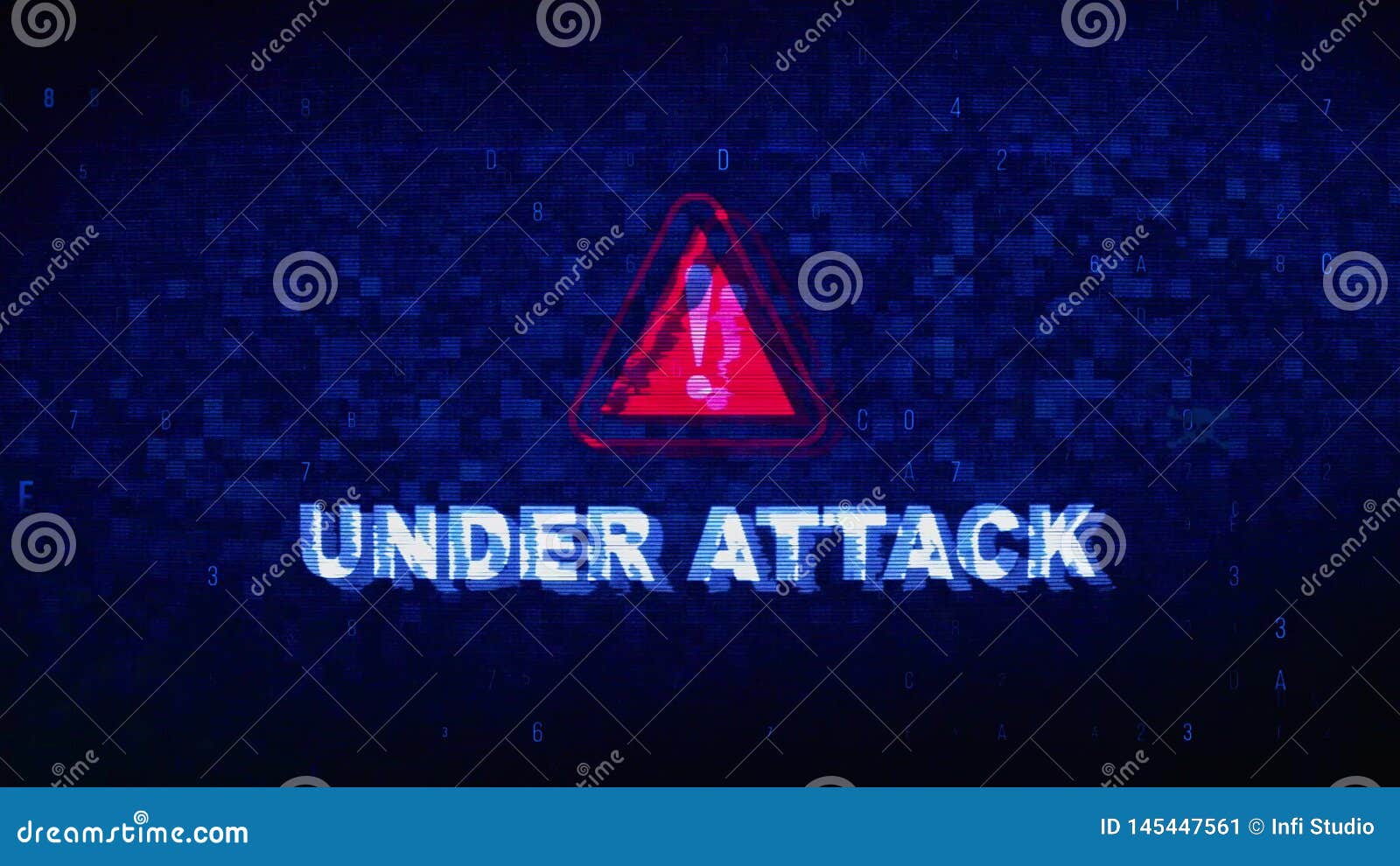 Under Attack Text Digital Noise Twitch Glitch Distortion Effect Error ...