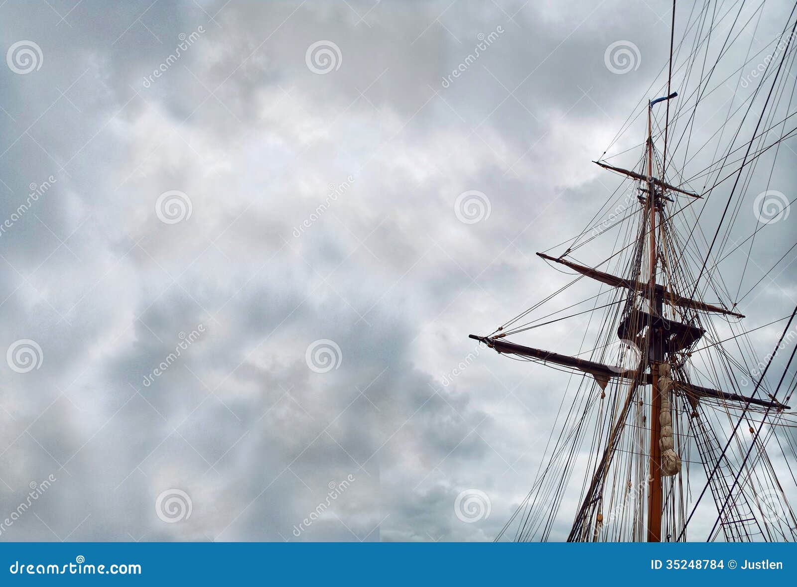 Under Bare Poles. Everything Surrounded this Sailing Vessel is Soaked ...