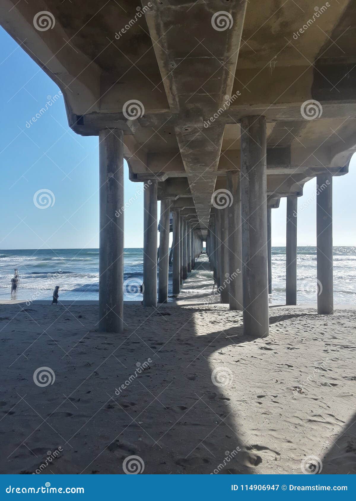 Under the boardwalk stock image. Image of beach, ocean - 114906947