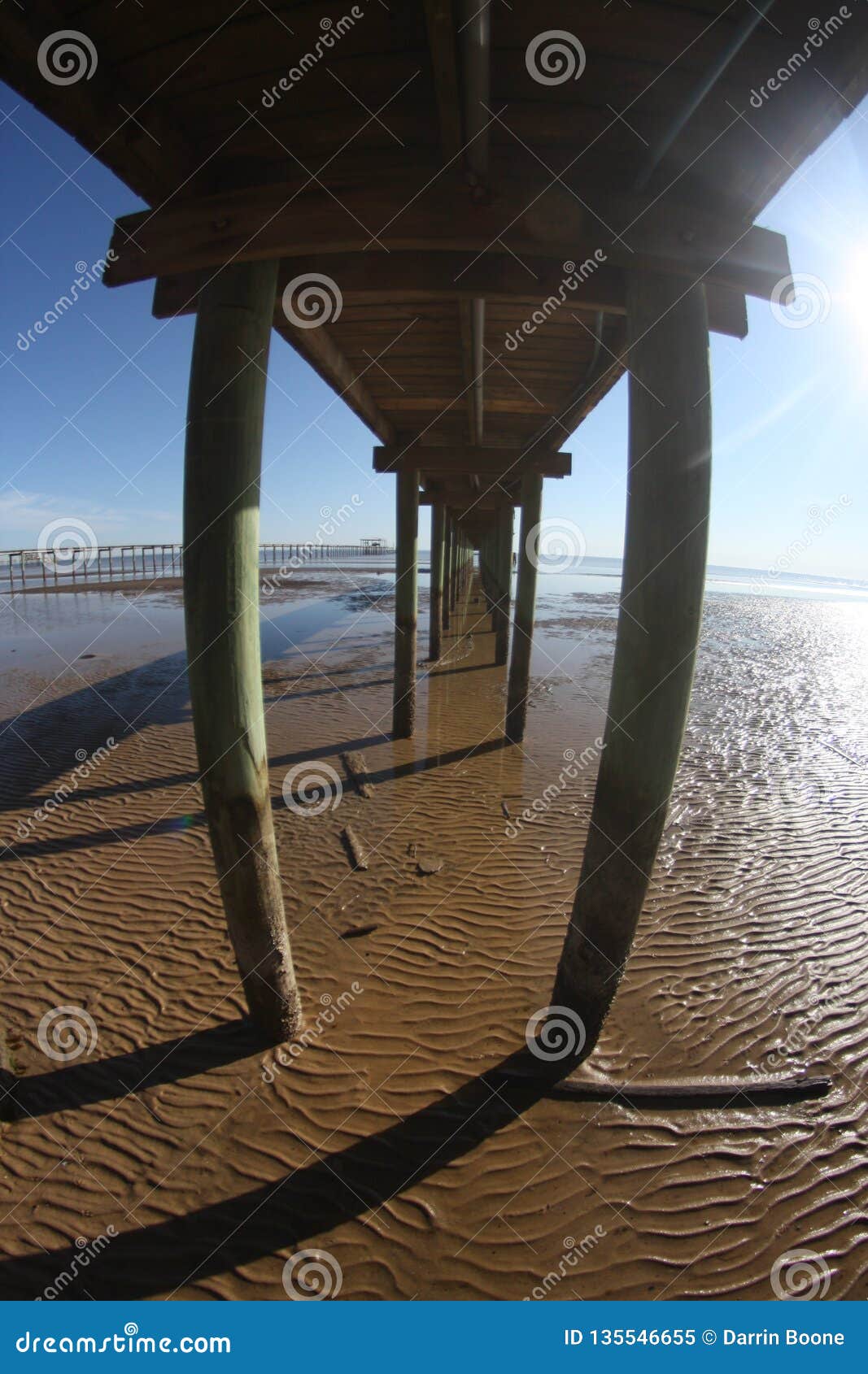 Under Boardwalk at Low Tied Stock Image - Image of architecture, tide ...