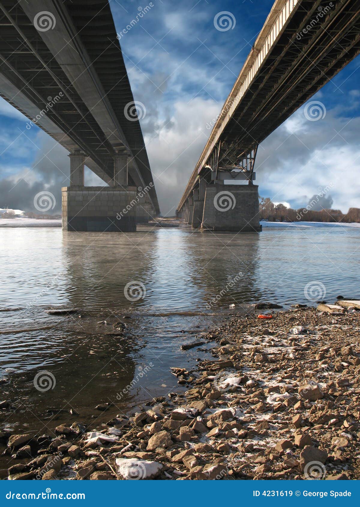 Under bridge stock image. Image of cloud, line, bridge - 4231619