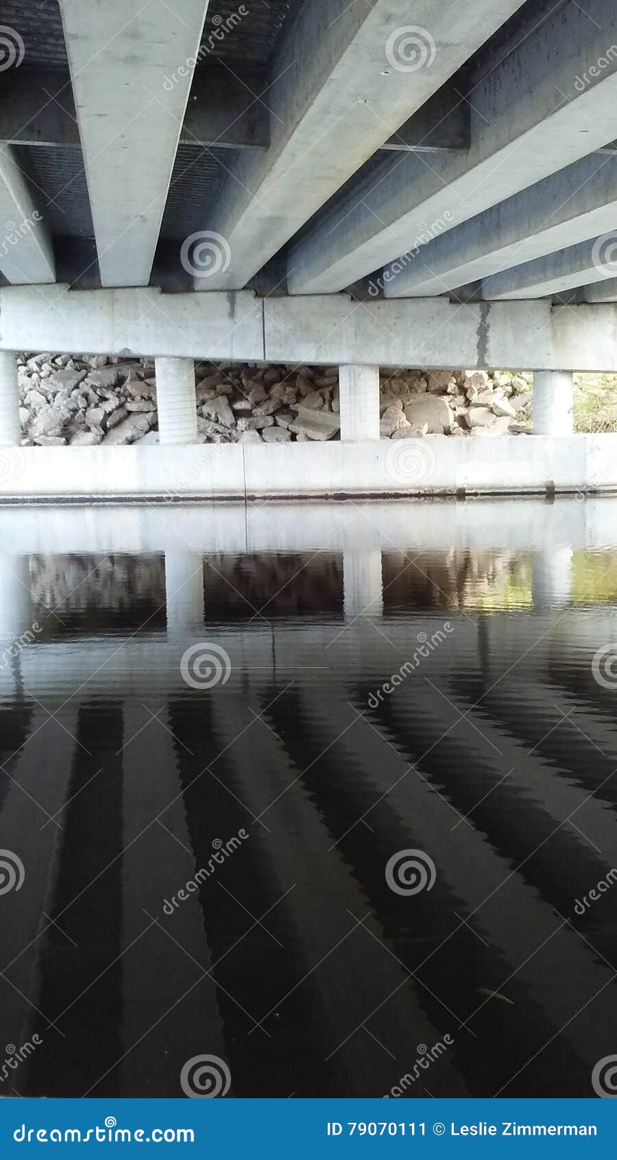 Under the bridge stock image. Image of rocks, reflection - 79070111