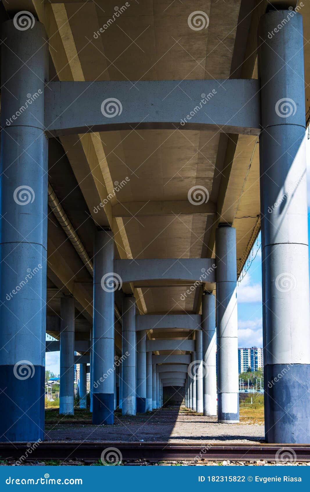 Under Bridge. Bridge Support. Support Posts Under the Bridge. Stock ...