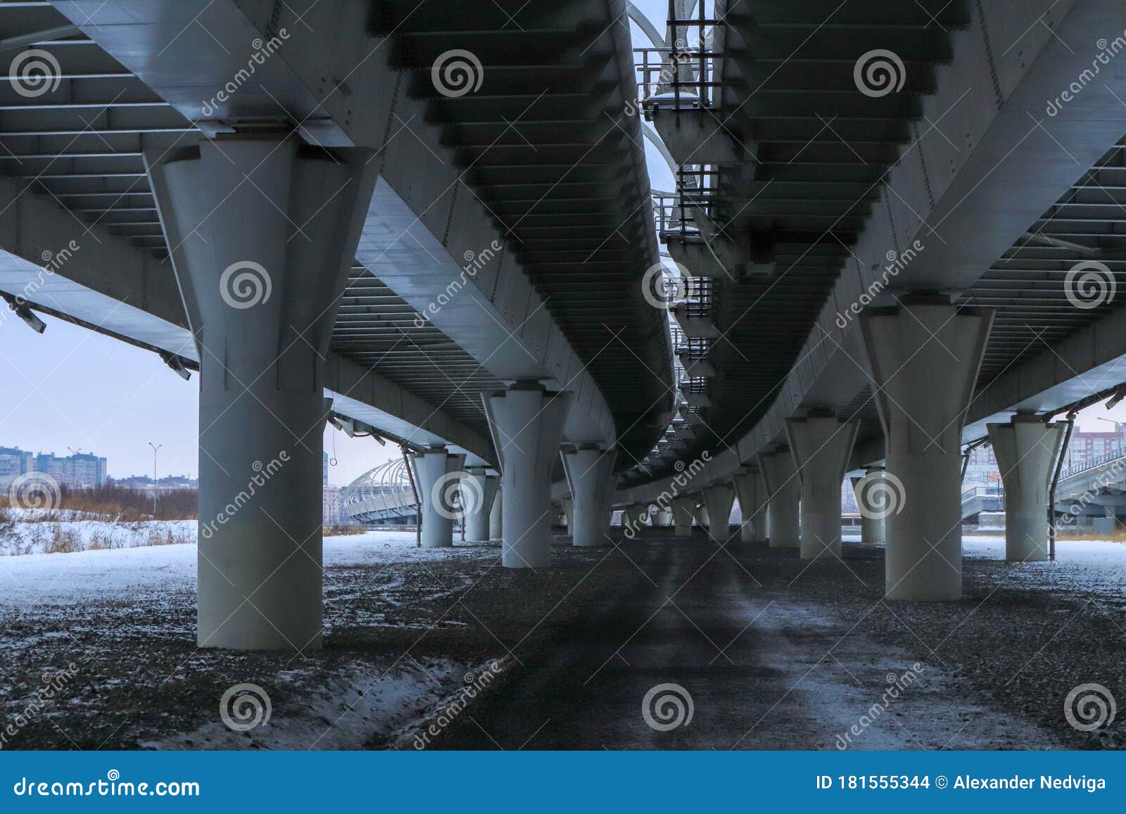 Under Bridge Massive Concrete Construction Stock Photo - Image of ...