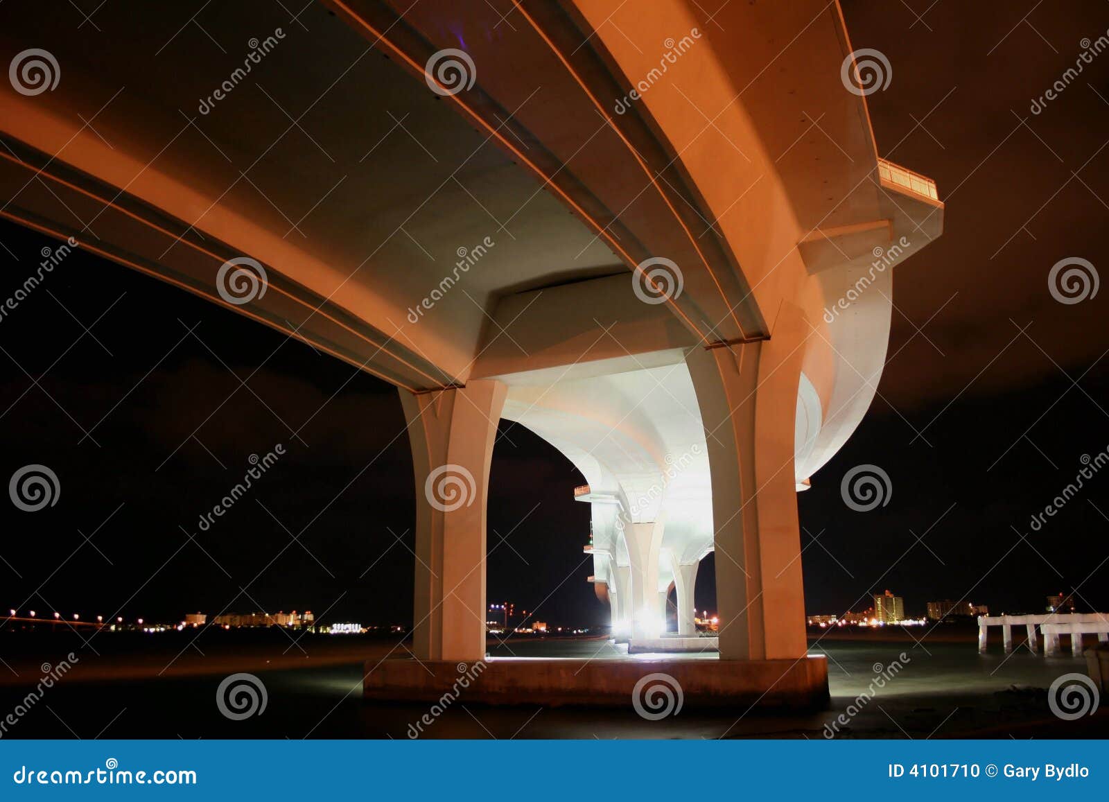 Under the Bridge at Night stock photo. Image of bridge - 4101710