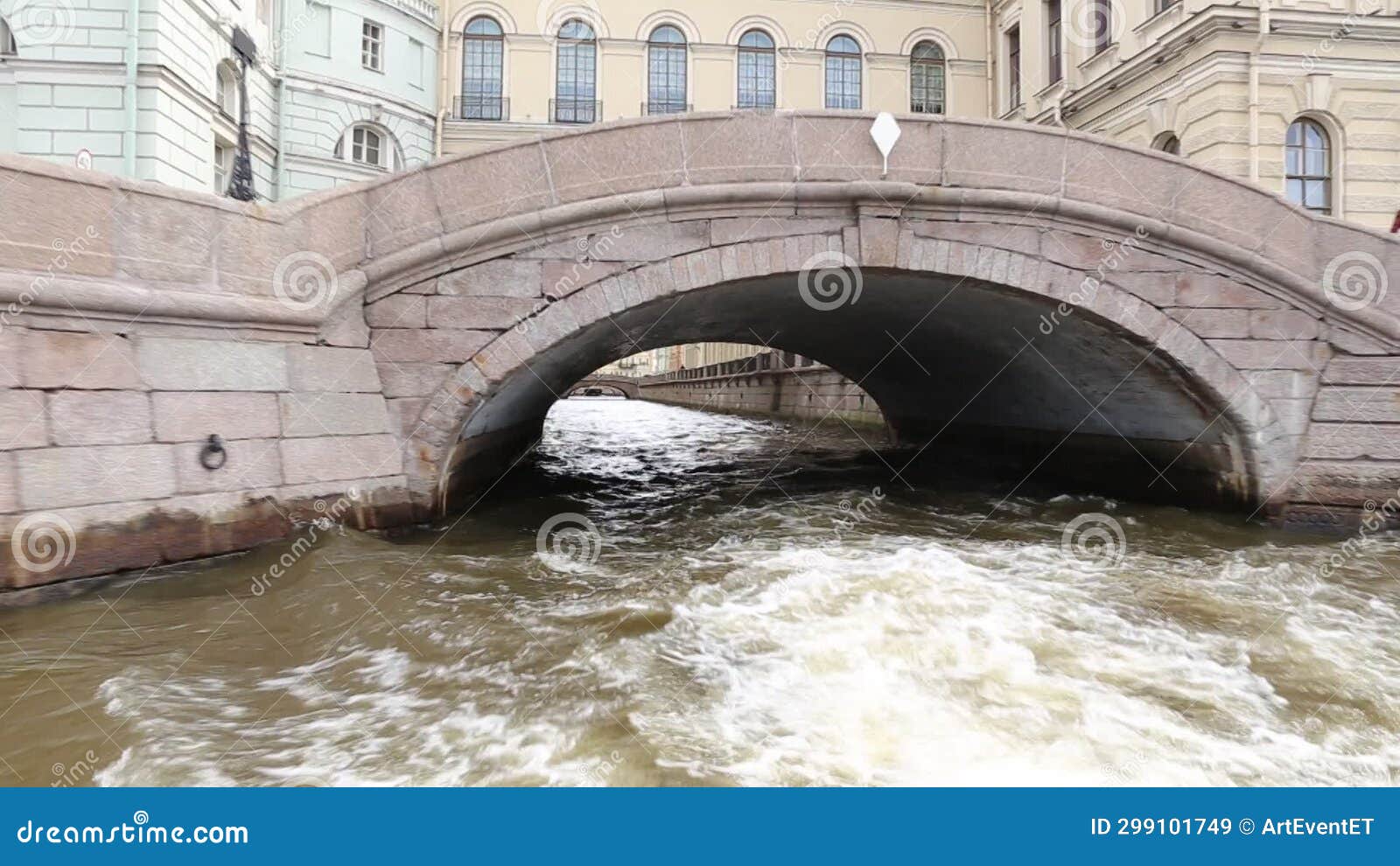 Under Bridge Passes Ship Channel - Arch Bridge Structure Stock Video ...