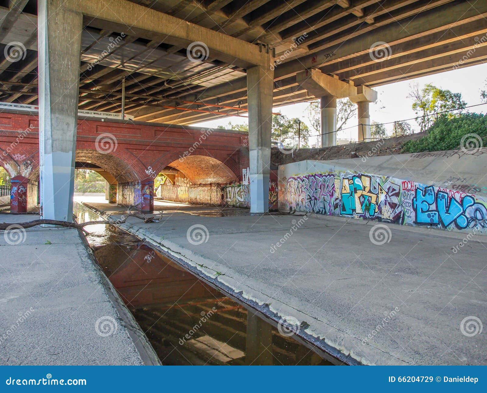 Under the Bridge, Storm Drain Stock Image - Image of dirty, concrete ...