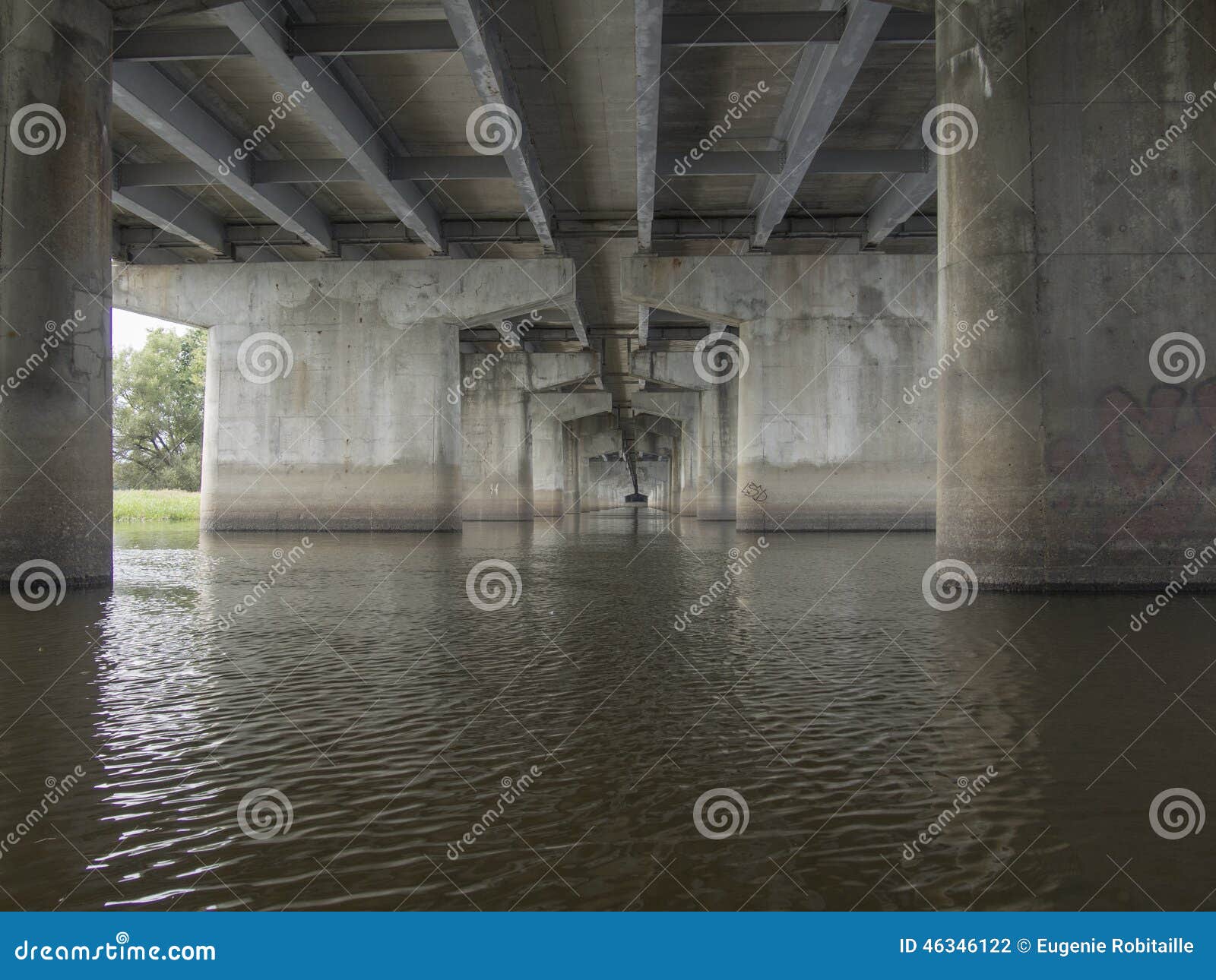 Under the bridge on water stock photo. Image of modern - 46346122
