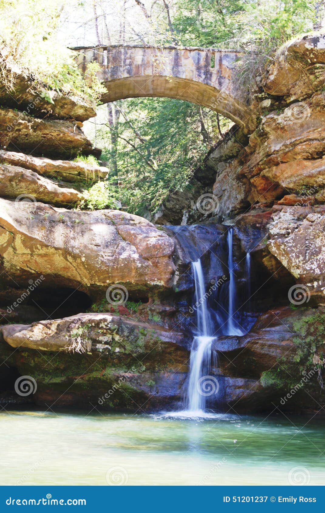 Under the bridge waterfall stock image. Image of small - 51201237
