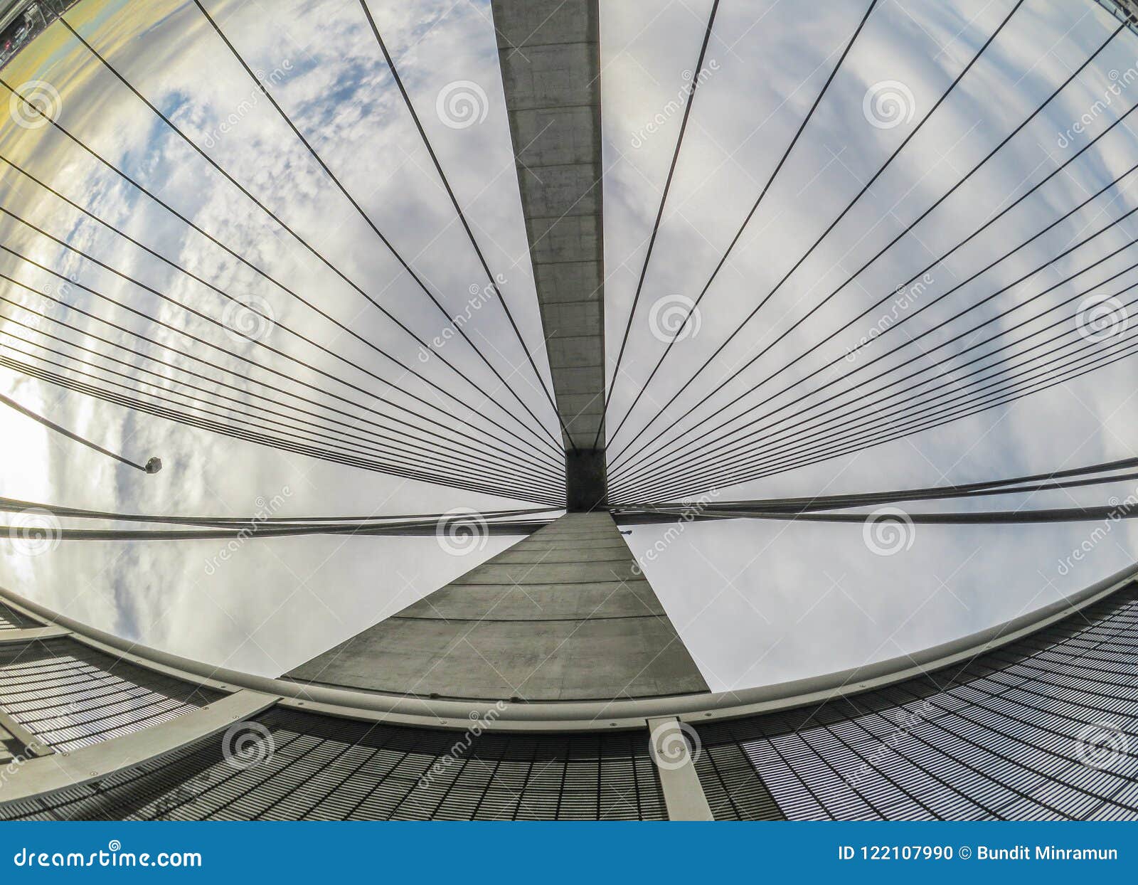 Under the Cable-stayed Bridge Tower, the Image Showing Its Long Cable ...