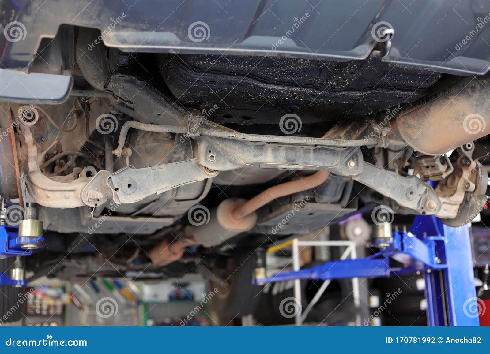 Under the Car in Car Garage Stock Photo - Image of breakdown, finance ...