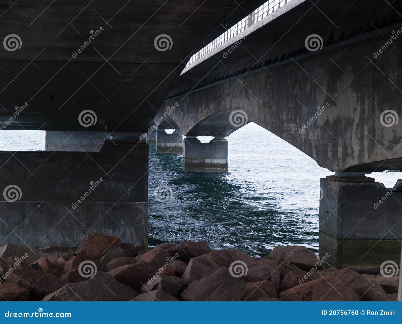 Under a Concrete Bridge Support Stock Photo - Image of overpass ...