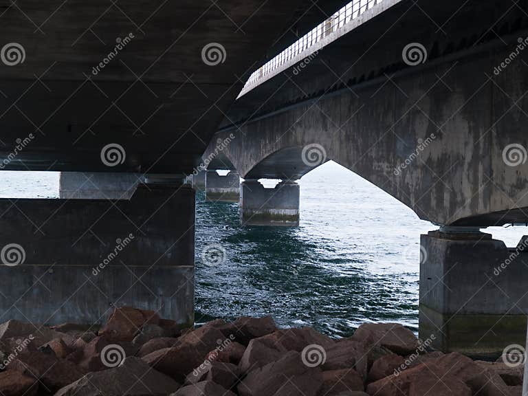 Under a Concrete Bridge Support Stock Photo - Image of overpass ...