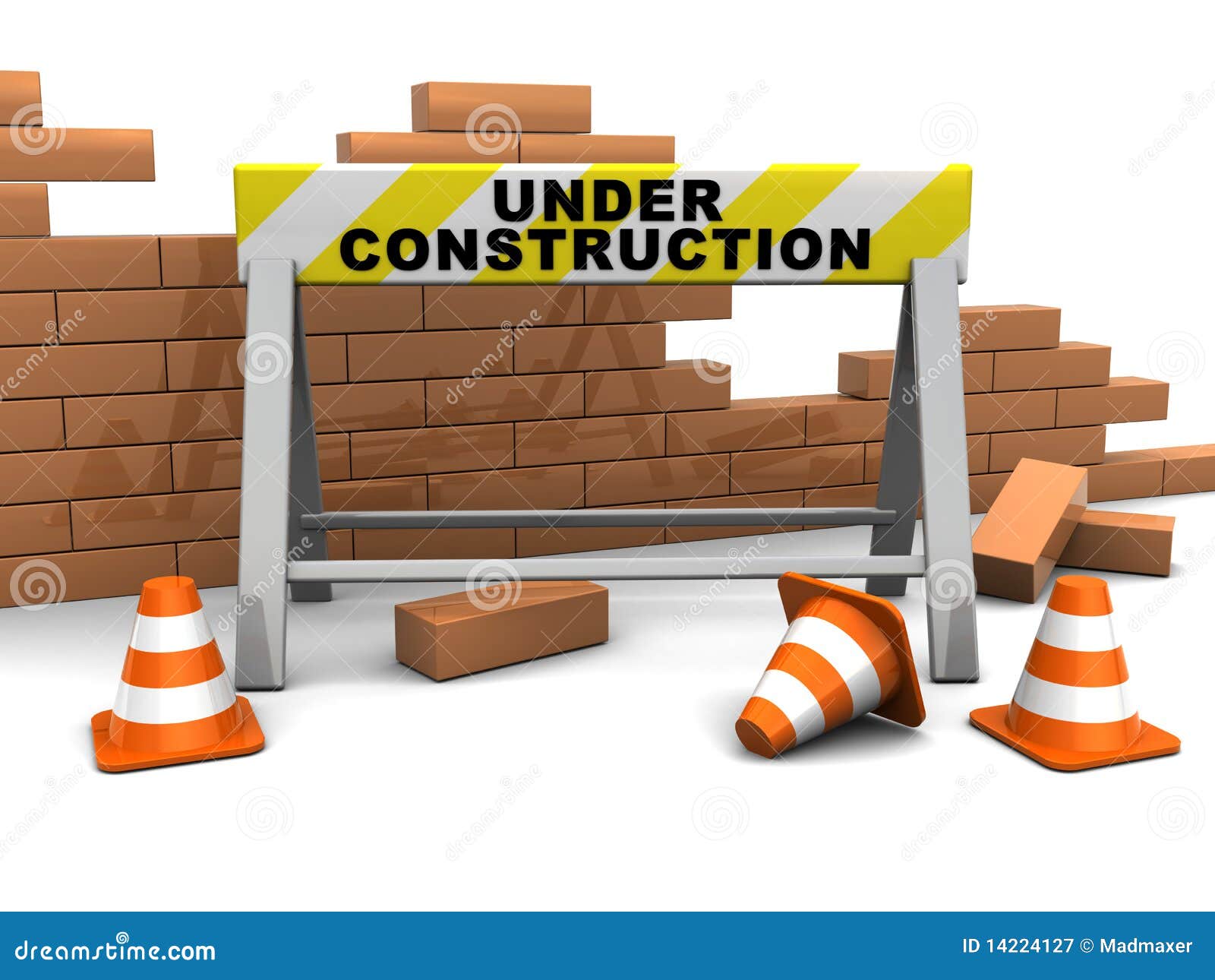 Under construction stock illustration. Illustration of white - 14224127