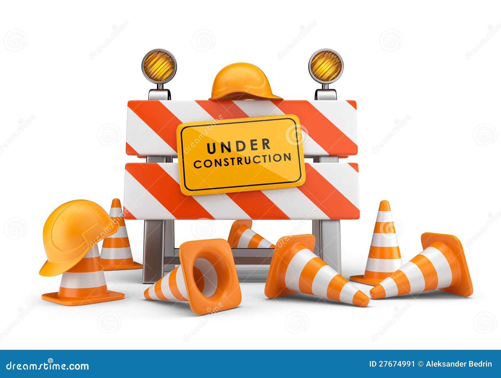 Under Construction. 3D Barrier Stock Illustration - Illustration of construction, alert: 27674991