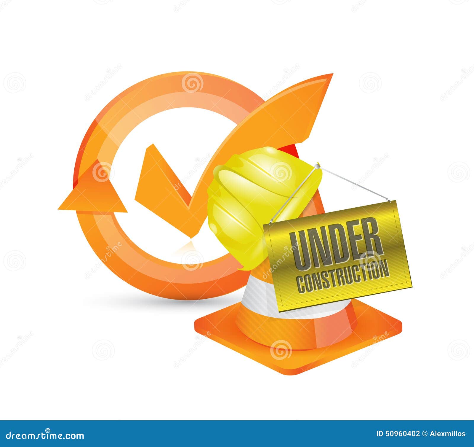 Under Construction Approve Check Mark Cycle Stock Illustration ...