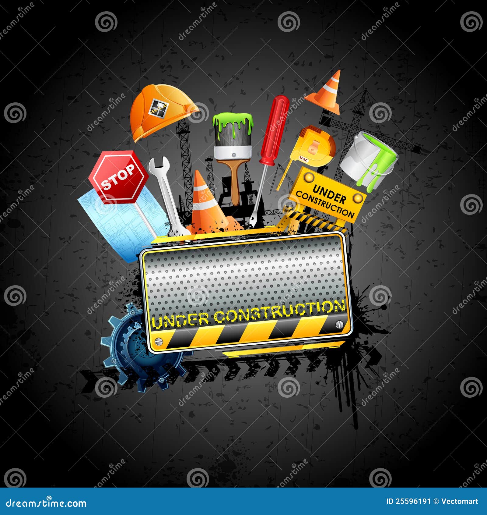 Construction Background. Little Kids Making Some Work At Construction ...