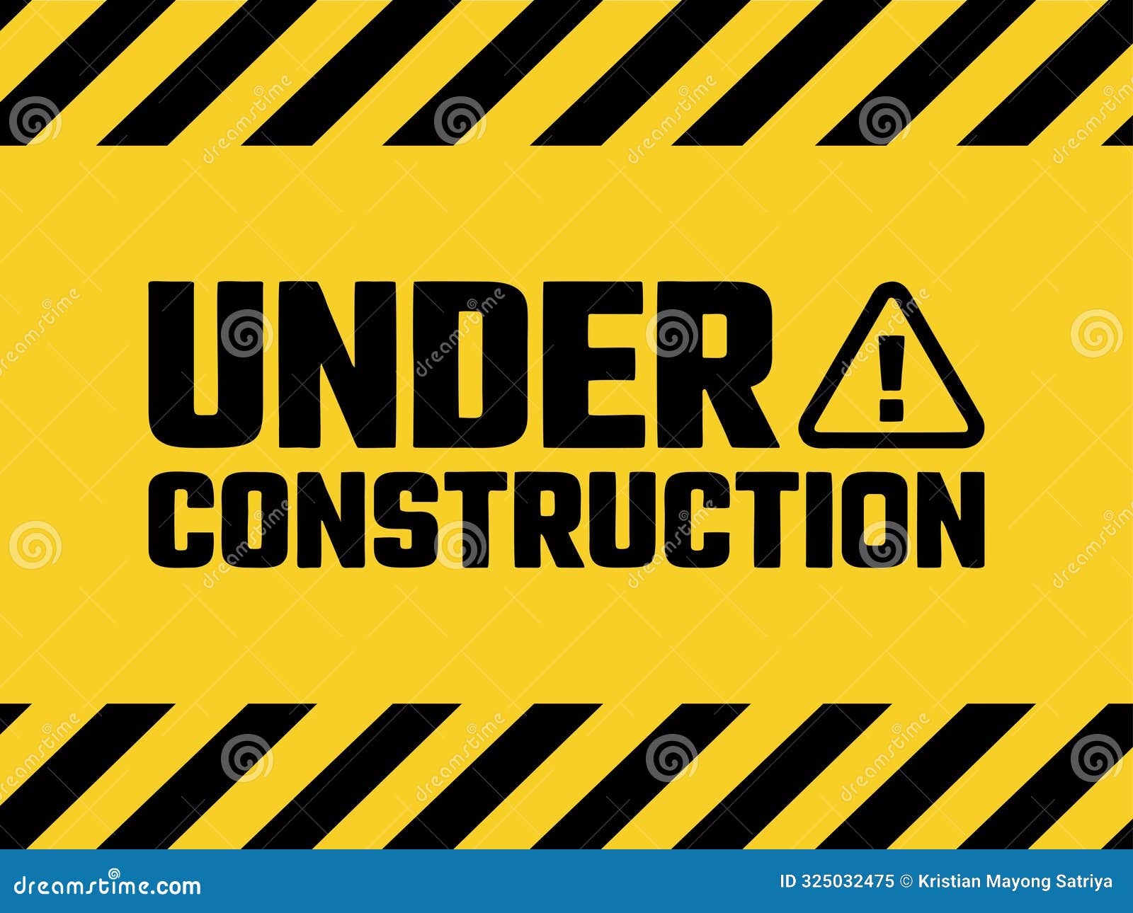 Under Construction Sign Background with Black and Yellow Stripes Stock ...