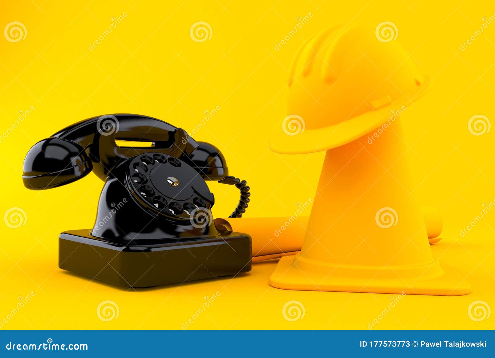 Under Construction Background with Telephone Stock Illustration ...