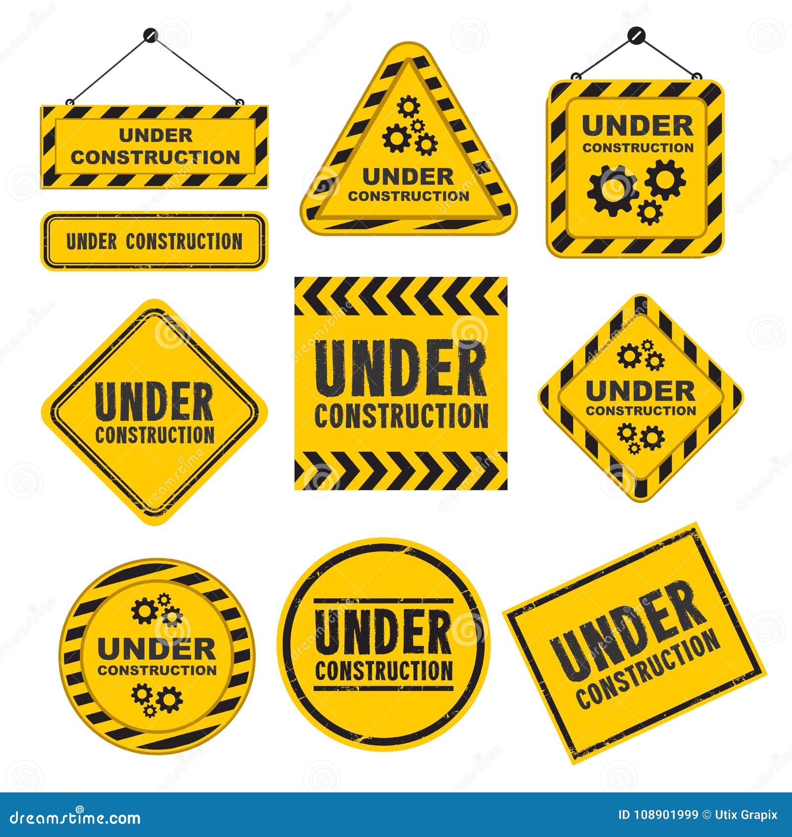 Under Construction Badge Logo Stock Illustration - Illustration of page ...
