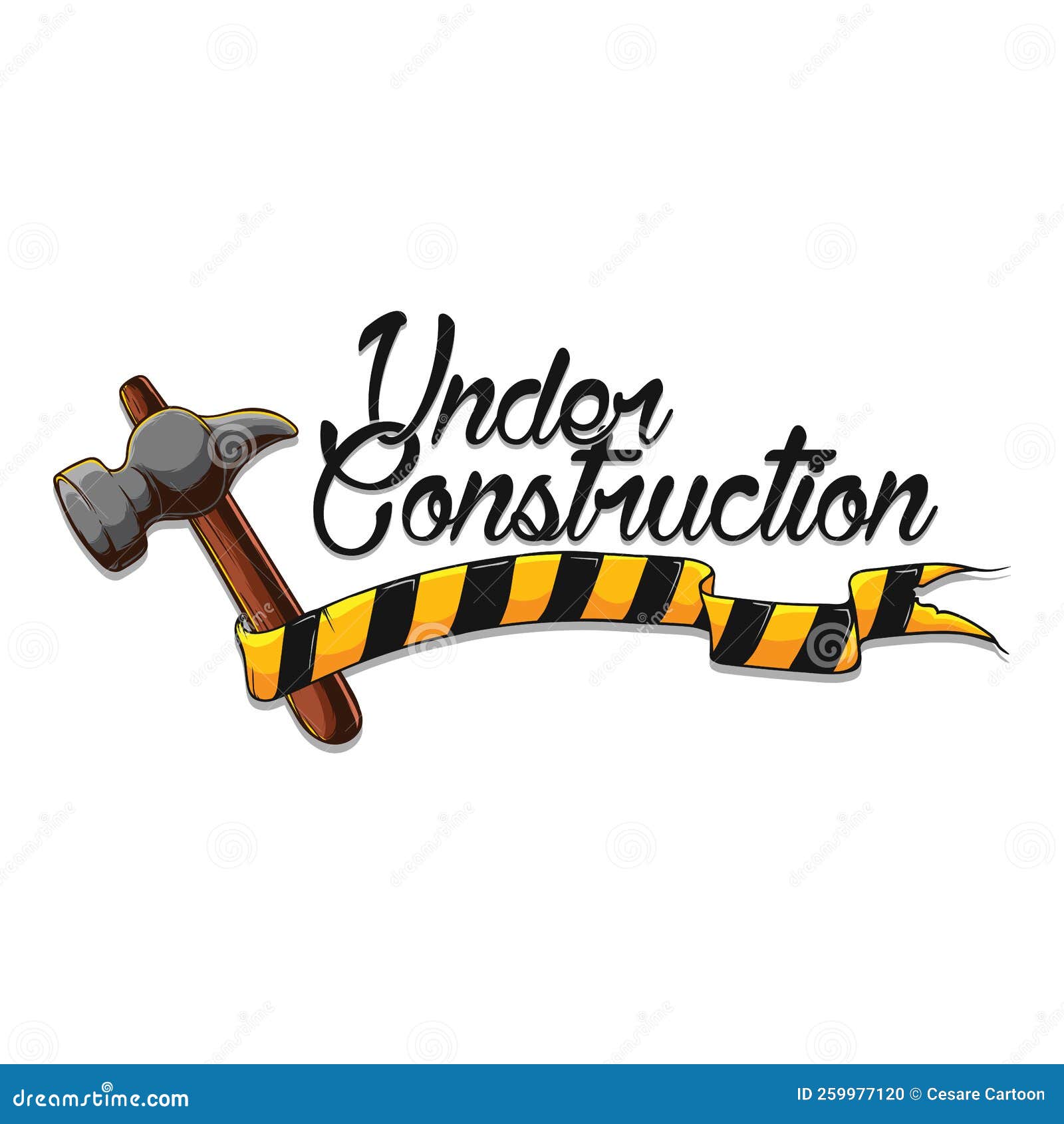 Under construction banner stock vector. Illustration of flat - 259977120
