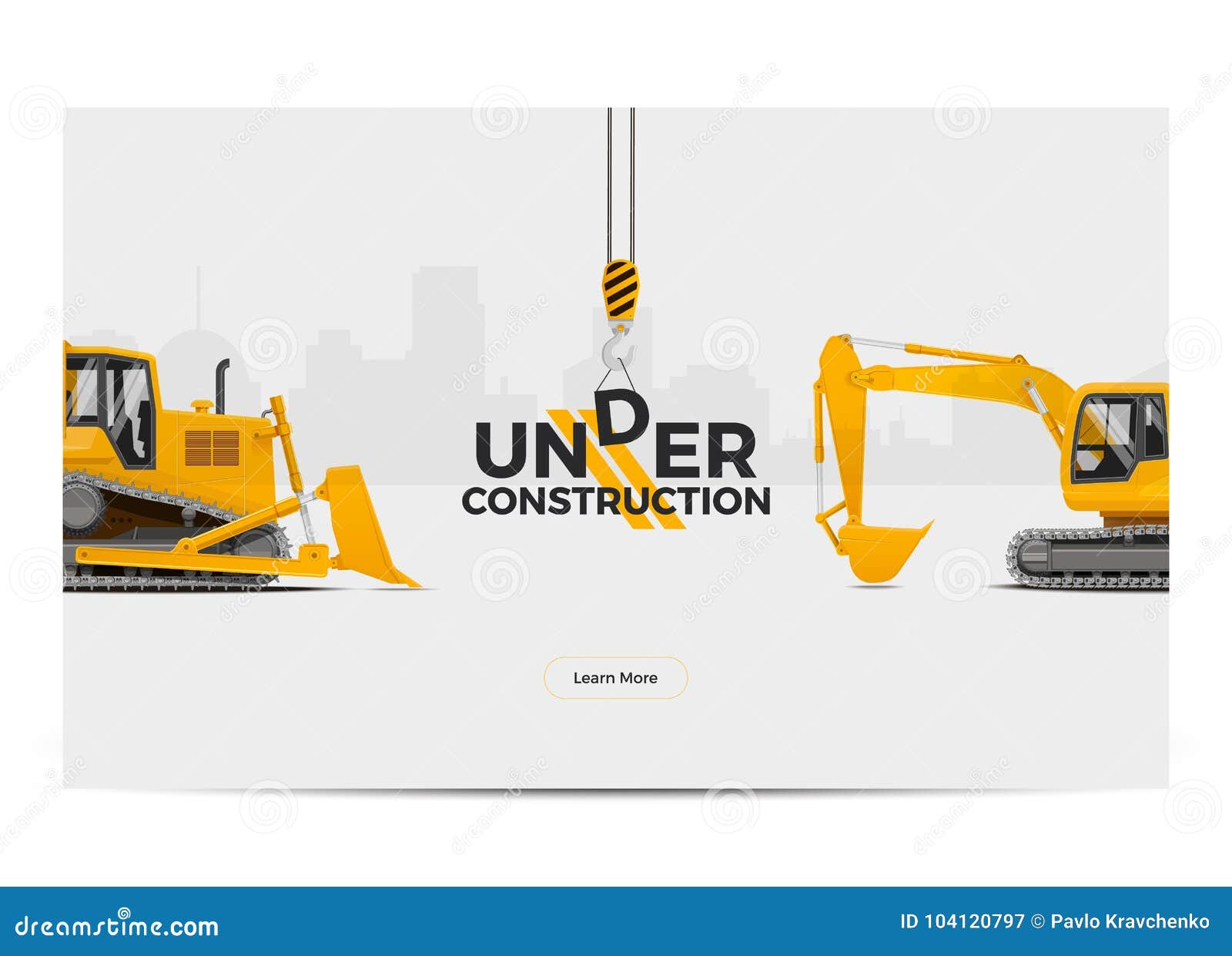 Construction Banner. Development. Building Process Cartoon Vector ...