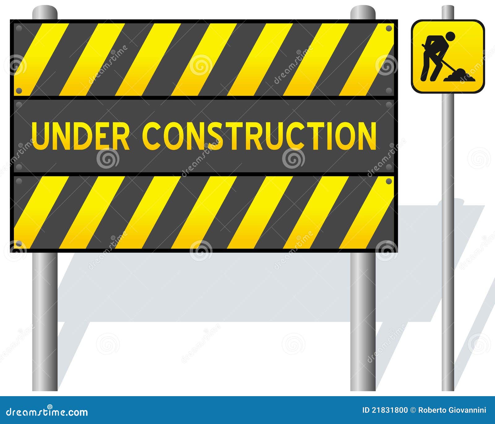 Construction Barrier Simple Black Outline Vector For Safety Signage And ...
