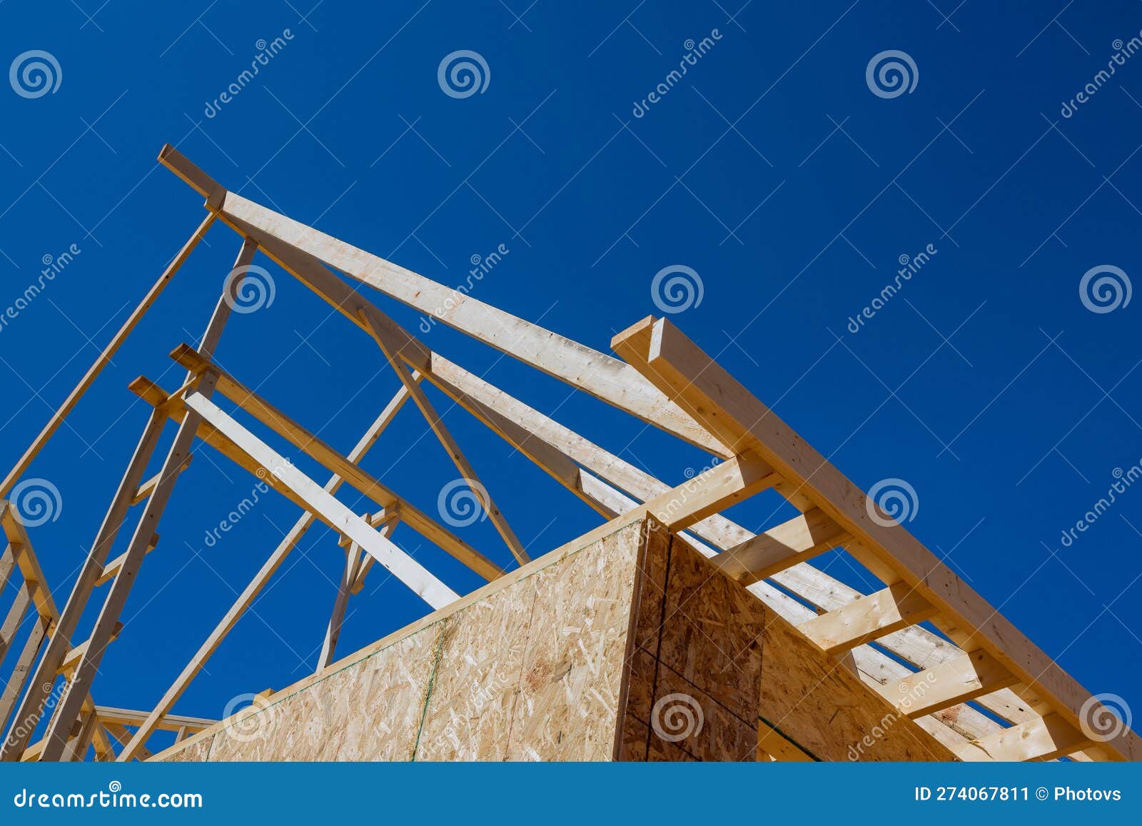 Under Construction Beam Framing Structure of a Timber Frame Home on the ...