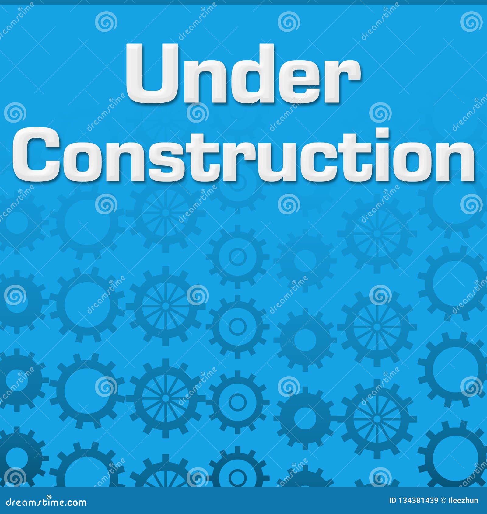 Under Construction Blue Gears Background Stock Illustration ...