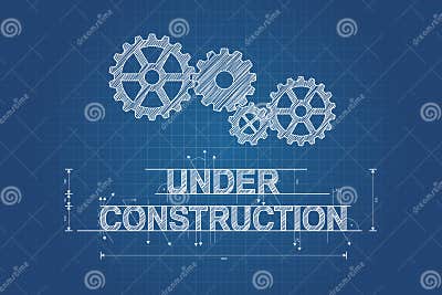 Under Construction Blueprint, Technical Drawing Stock Vector ...