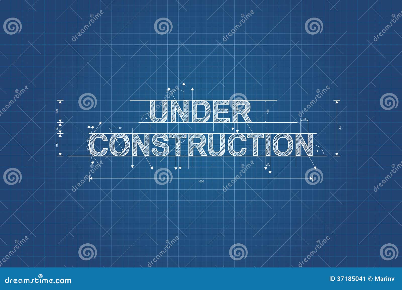 Under Construction Blueprint, Technical Drawing Stock Vector ...