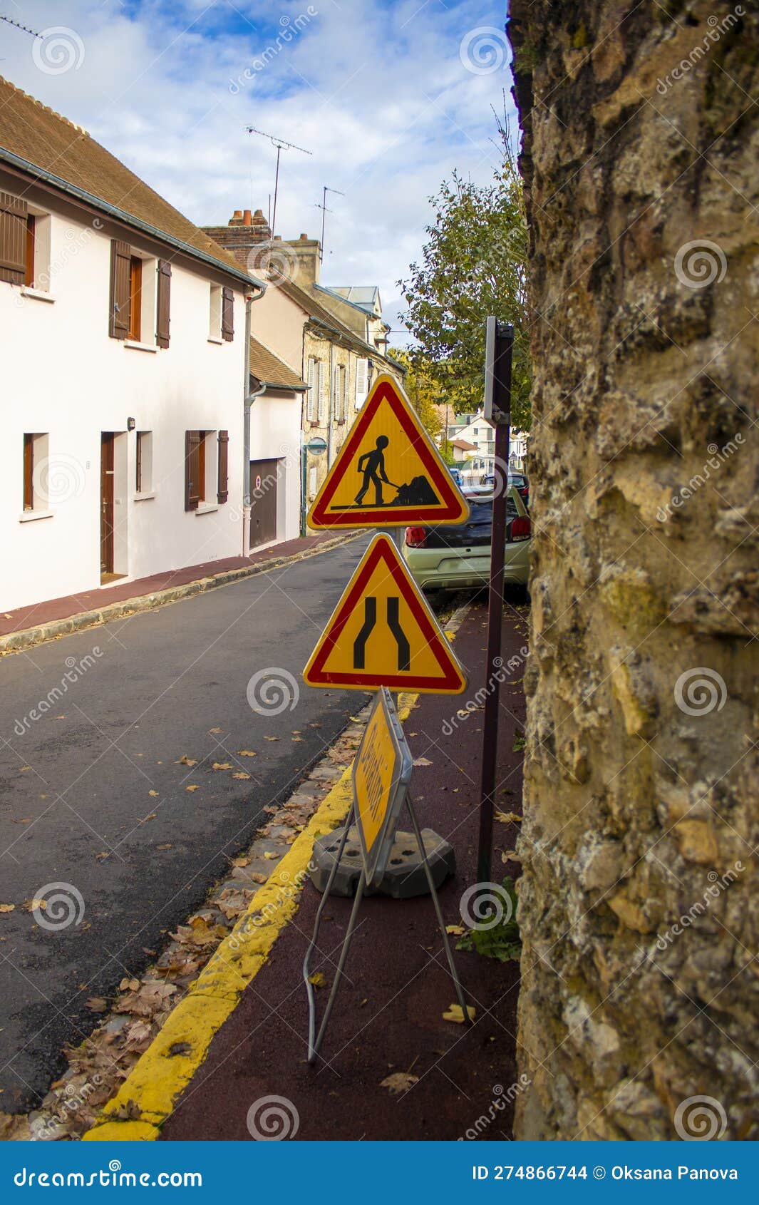 Under Construction Board Sign on the Closed Road with Arrow Sign and ...
