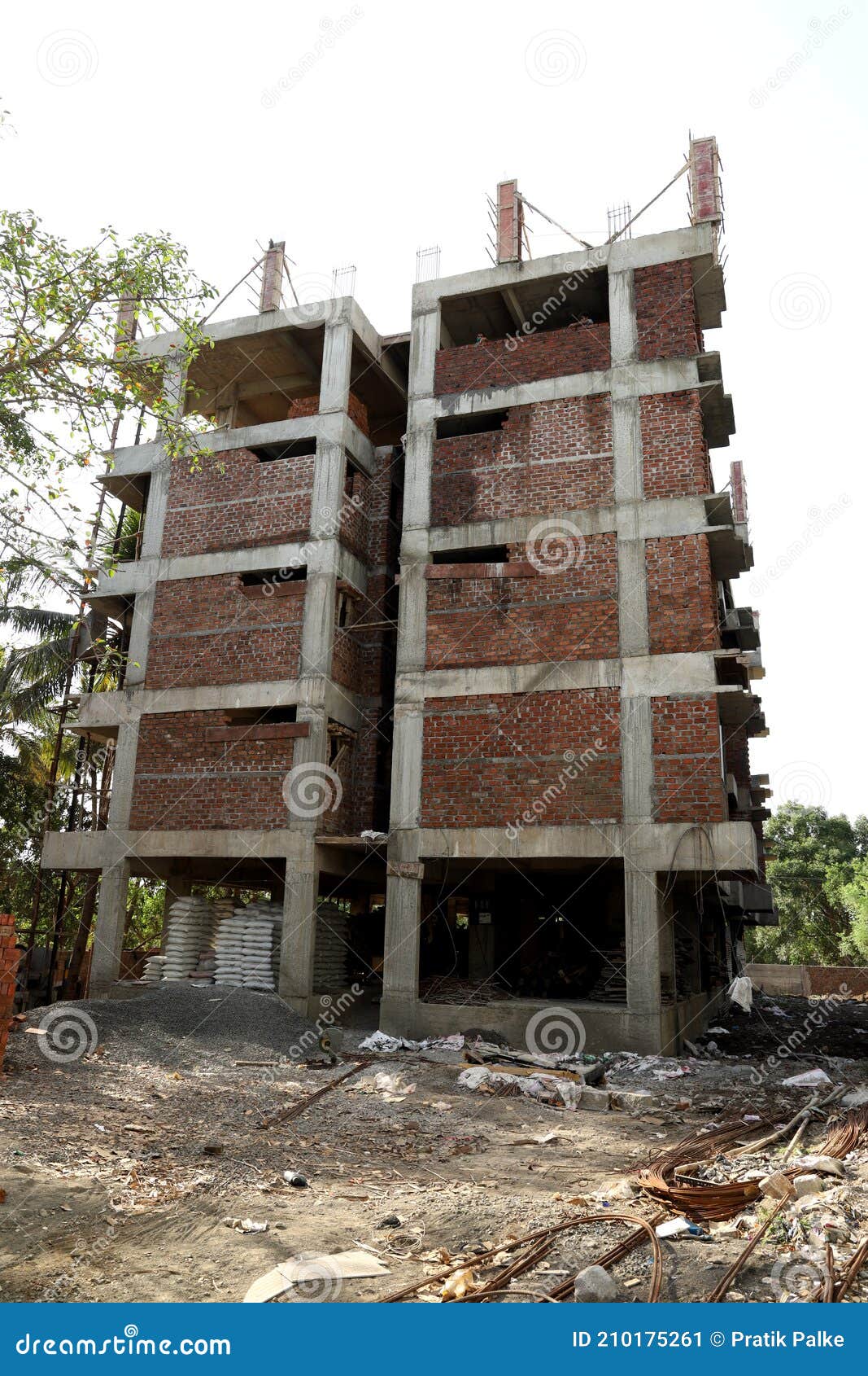 A Under Construction Building and Apartment with 4 Floors and 1 Ground ...