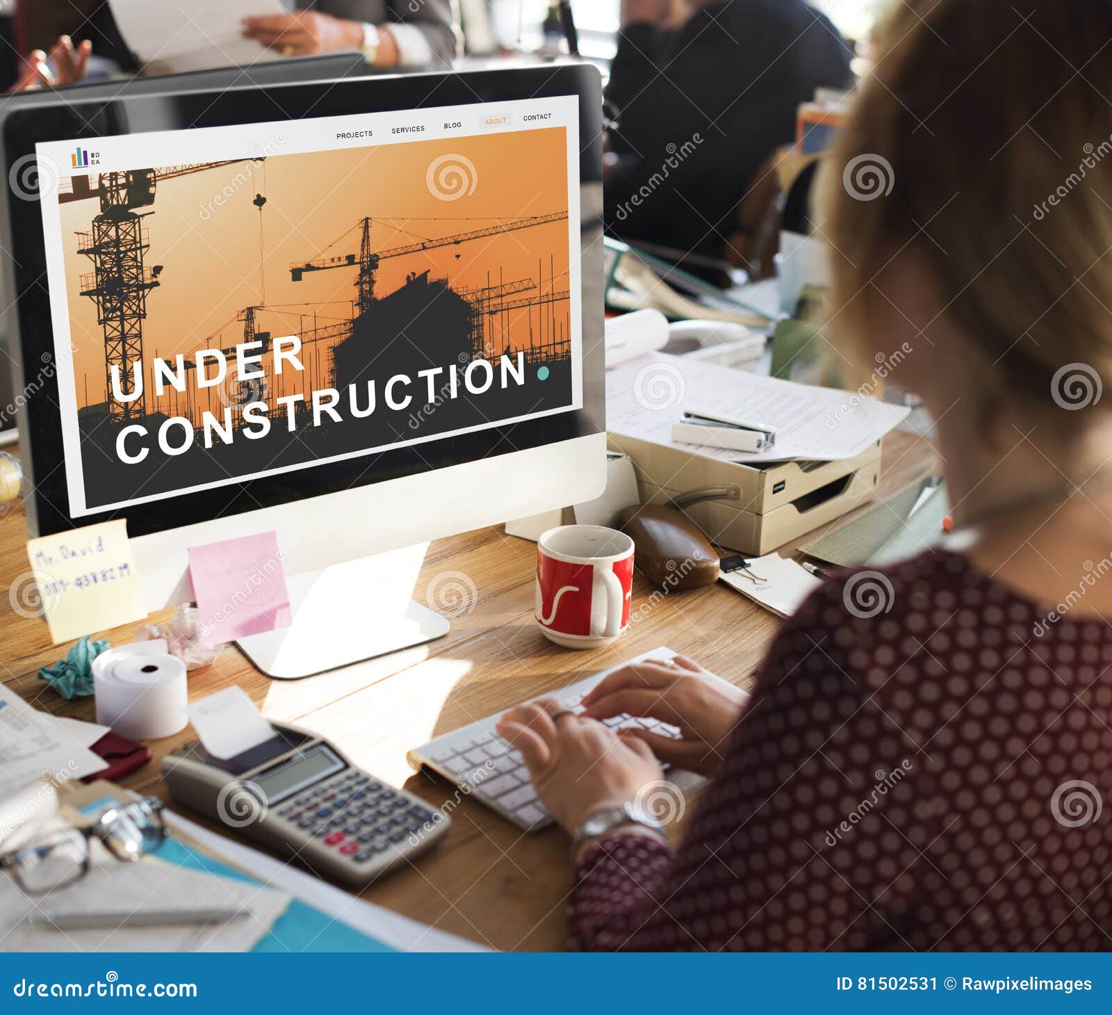 Under Construction Building Architecture Concept Stock Image - Image of ...